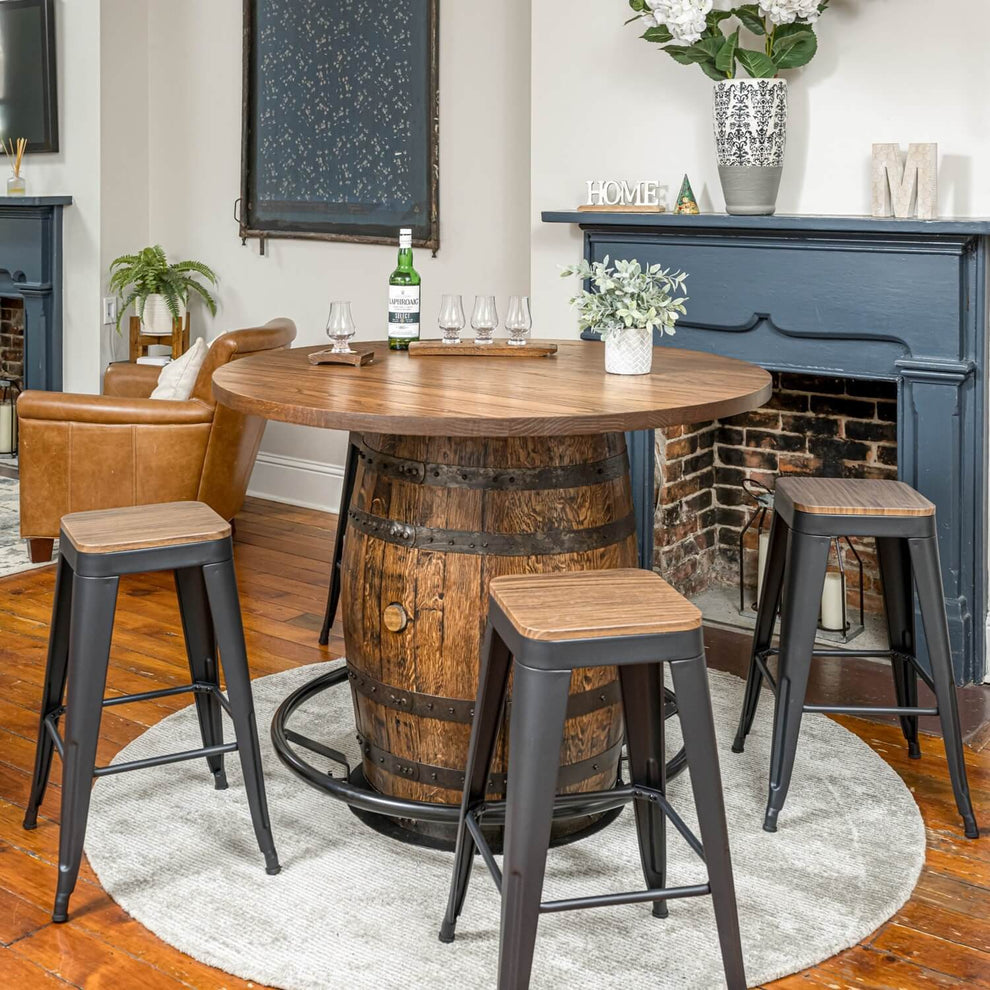 Standard Whiskey Barrel Pub Table w/ 36" or 48" Table Top – Mystic Barrels