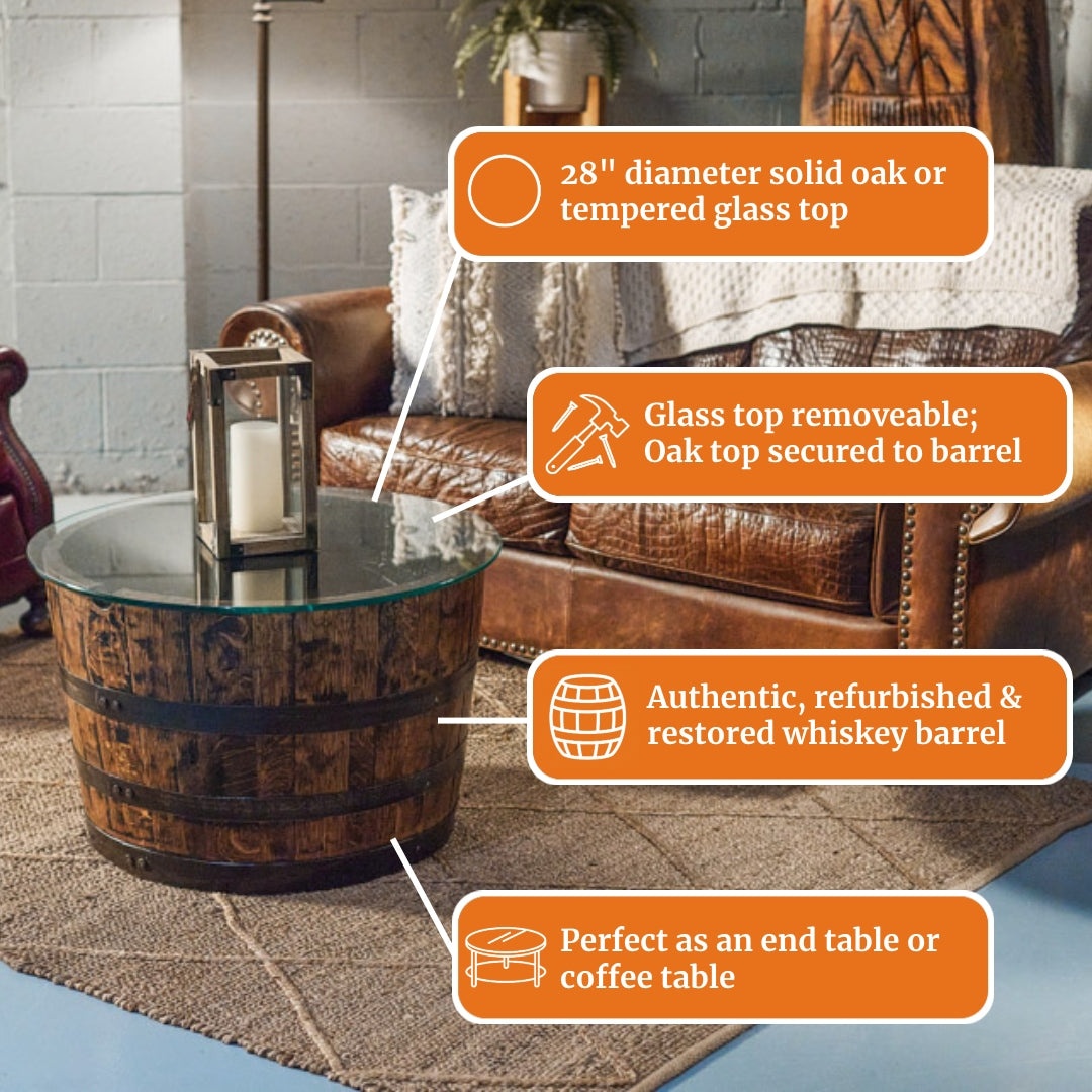 Half-Barrel Tables - Barrels For Furniture - Mystic Barrels