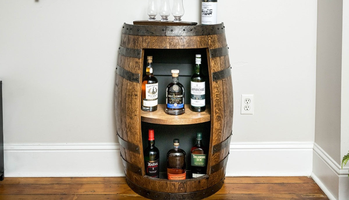 Half-Barrel Open Display Cabinet – Mystic Barrels